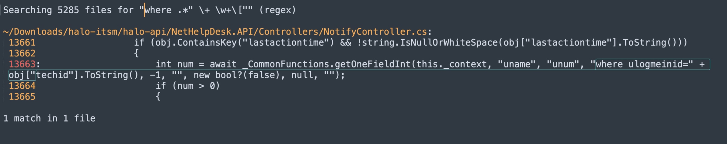Pre-Auth SQL Injection in Halo ITSM › Searchlight Cyber